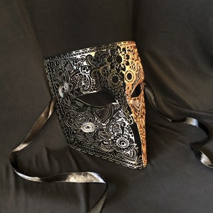 Men's Metal Masquerade Mask Bronze and Black - Etsy