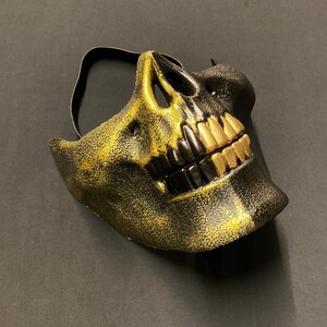 Half Skull Mask Zombie Mask Gold Black - Etsy