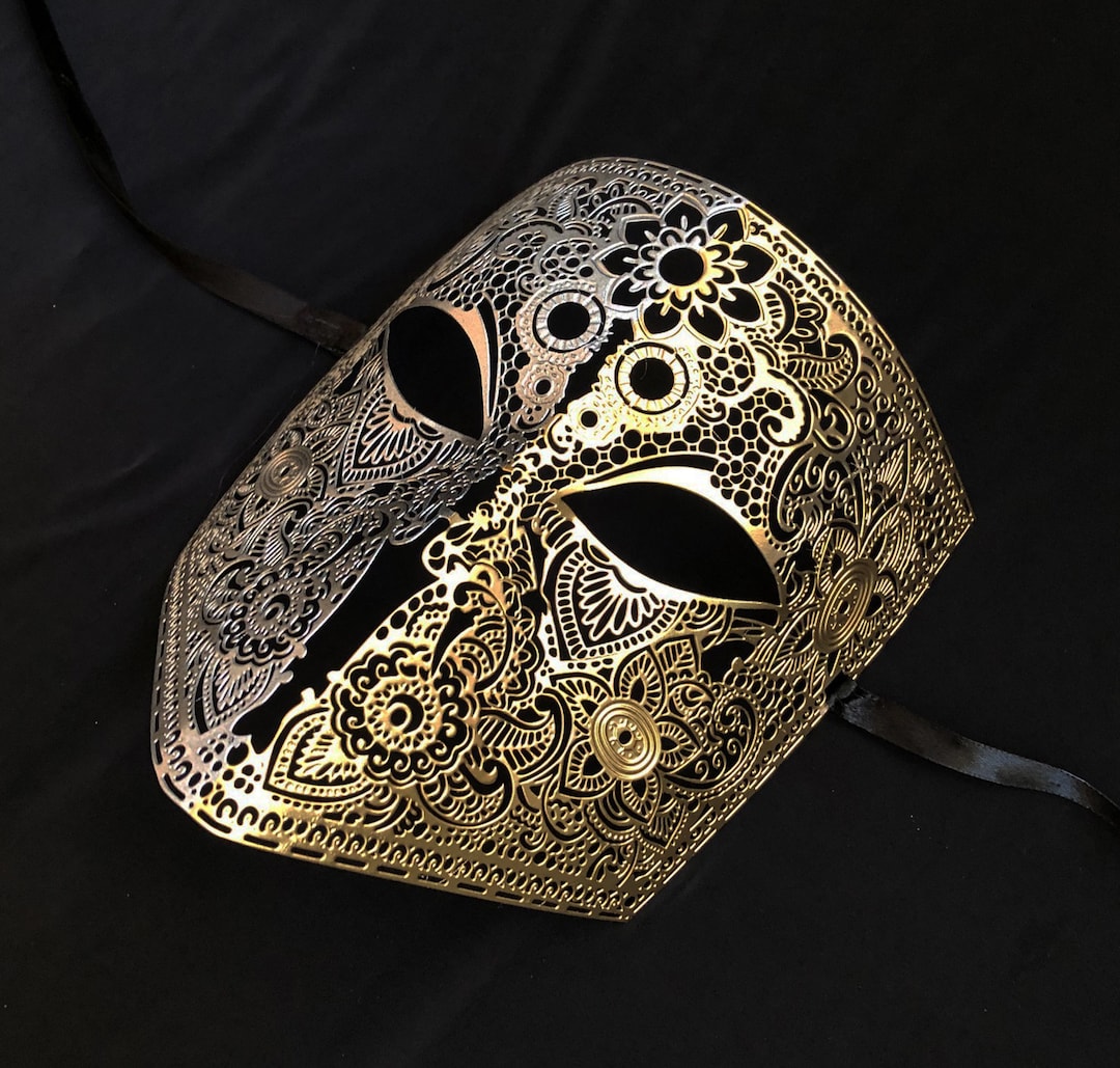 Gold and Silver Metal Venetian Masquerade Mask - Etsy