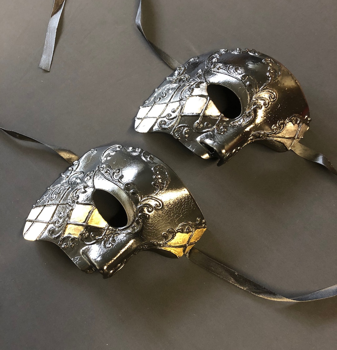 Men's Phantom Masks Gold and Silver Venetian Masquerade Masks - Etsy
