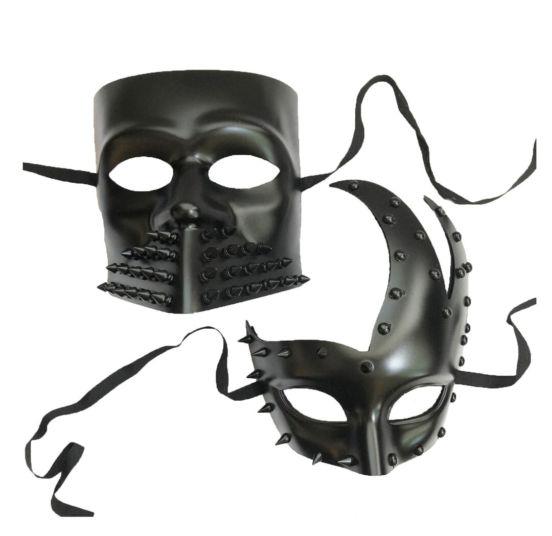 Couples Spike Masks Bondage His and Hers Masks Black - Etsy
