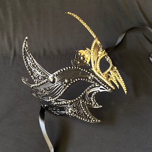 Luxury Metal Venetian Masquerade Mask Gold and Black - Etsy