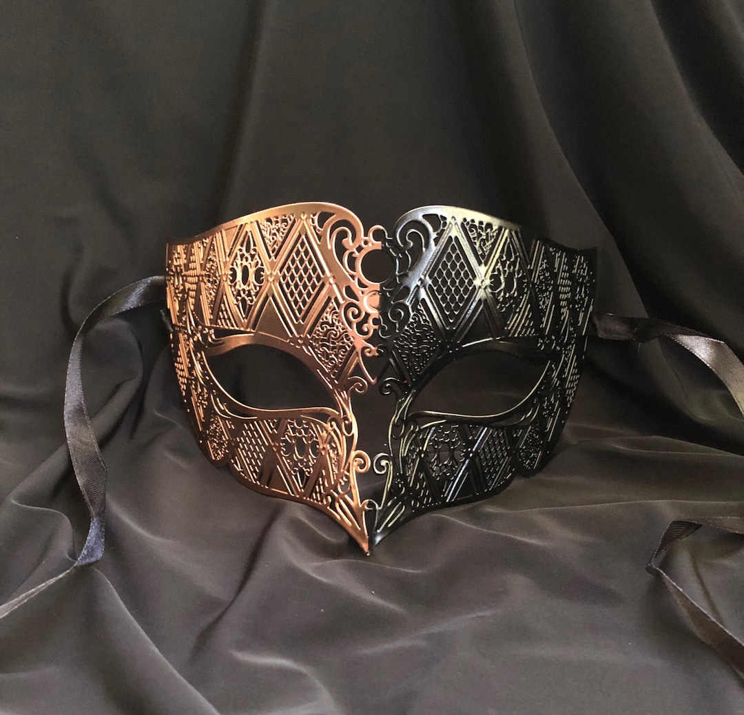 Men's Copper and Black Mask Masquerade Metal Mask - Etsy