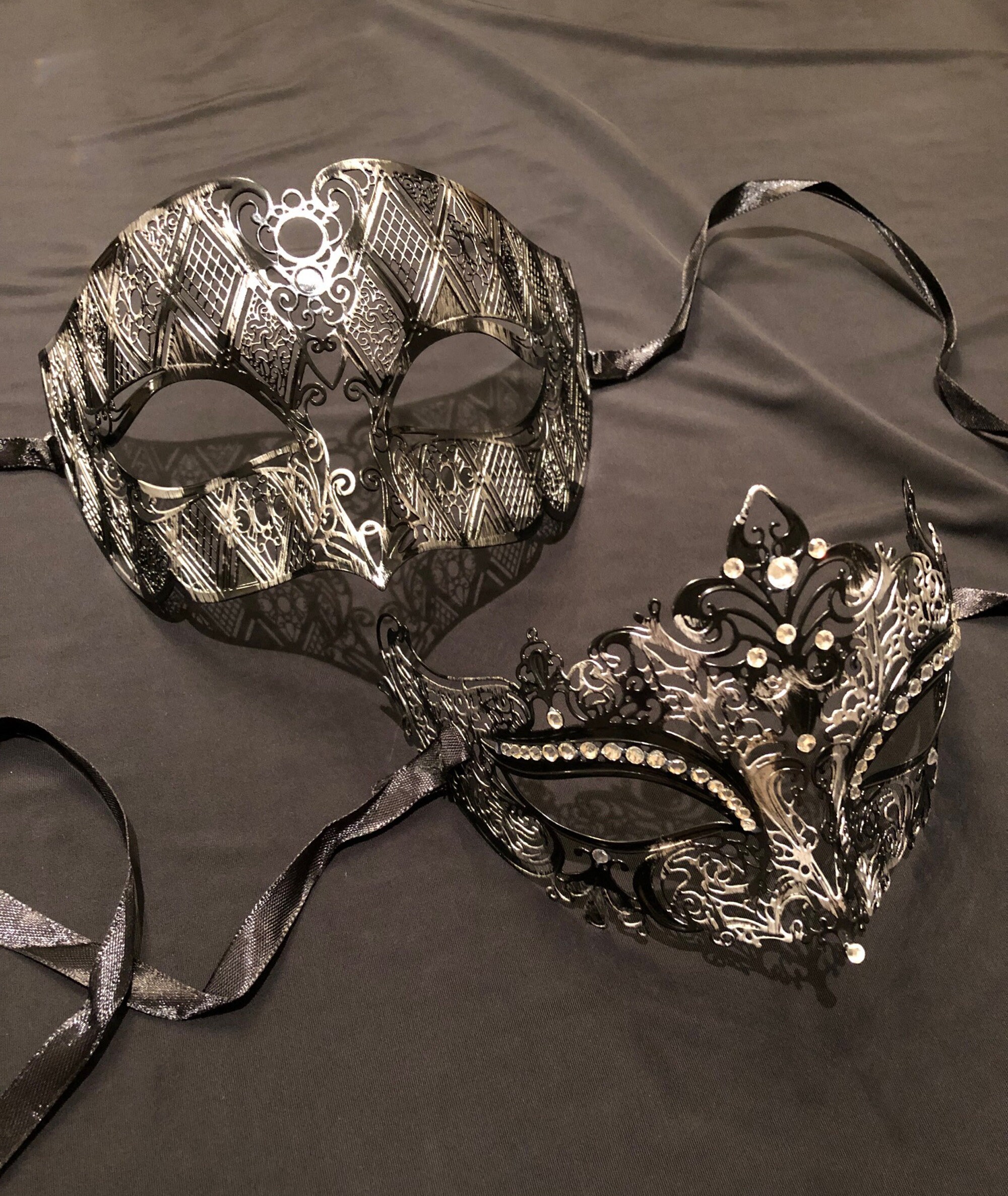 Metal Masquerade Masks Silver and Black - Etsy