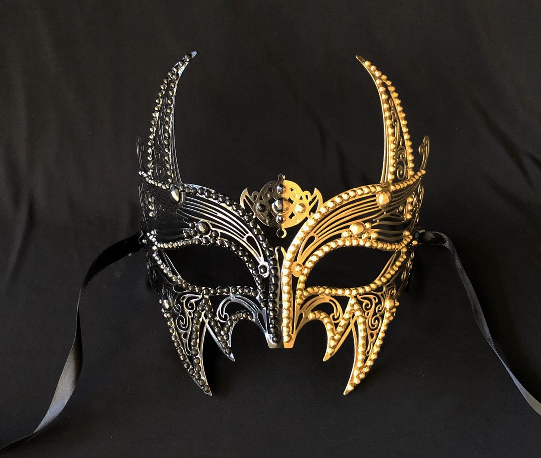 Luxury Metal Venetian Masquerade Mask Gold and Black - Etsy