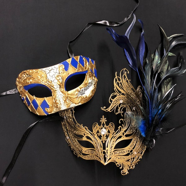 Blue Masquerade Mask - Etsy