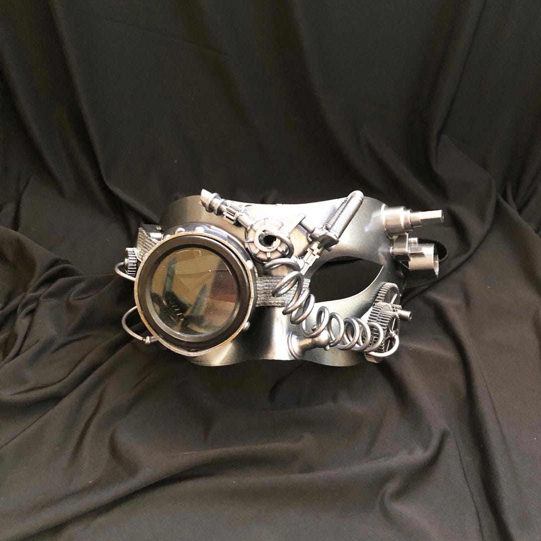 Steampunk Mask Cyborg Burning Man Mask Silver - Etsy