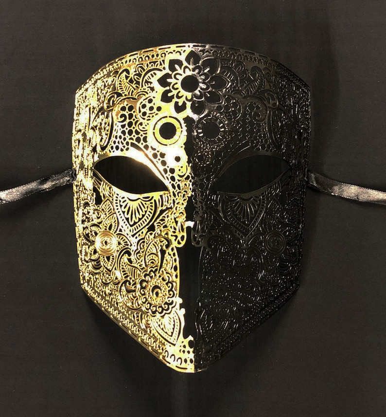 Men's Masquerade Mask Gold and Black - Etsy