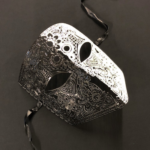 Men's Black and White Masquerade Metal Mask - Etsy