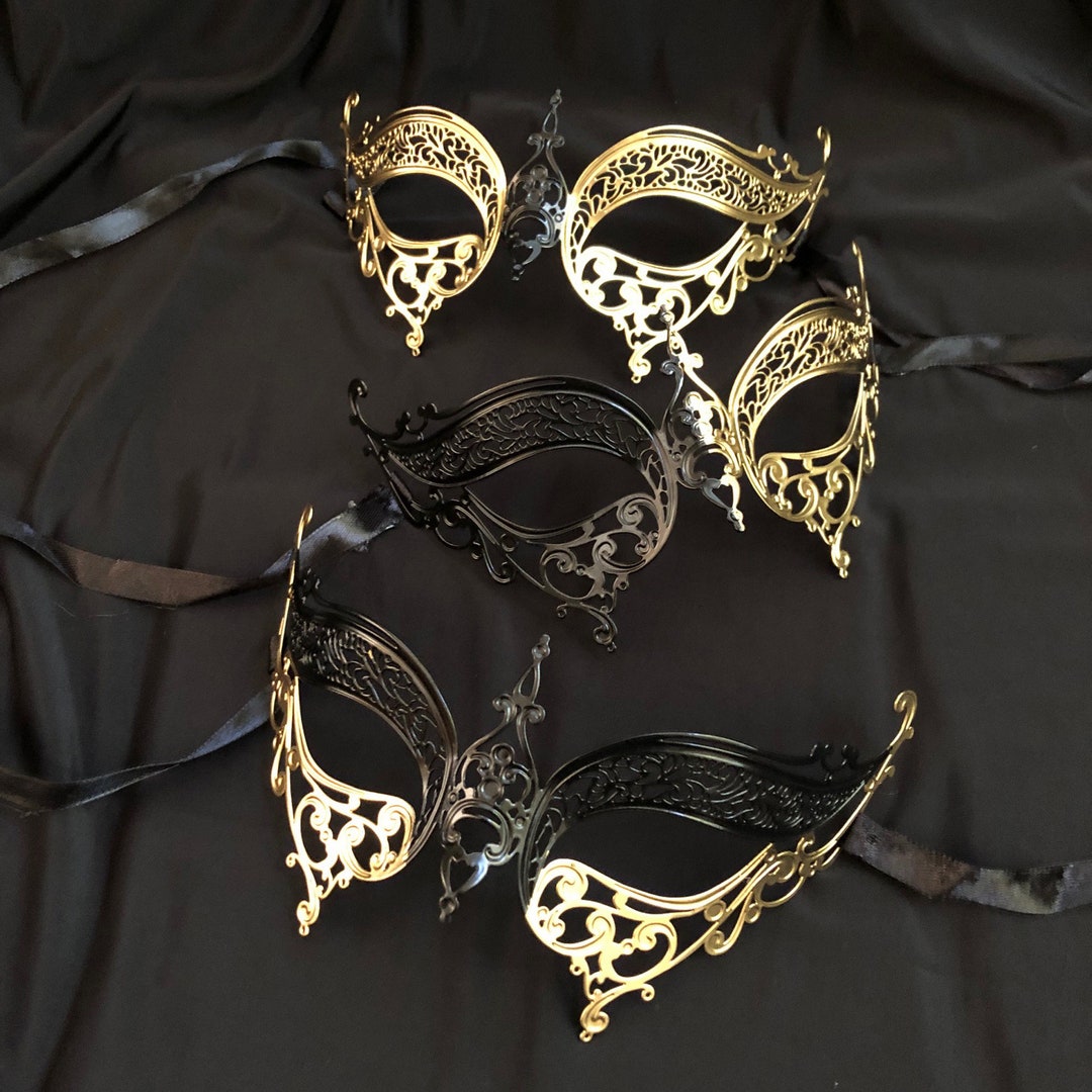 Women's Venetian Masquerade Masks Gold and Black Luxury Mask - Etsy