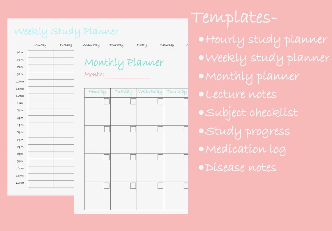 Nursing Study Templates Bundle / Templates for Printing or Electronic ...