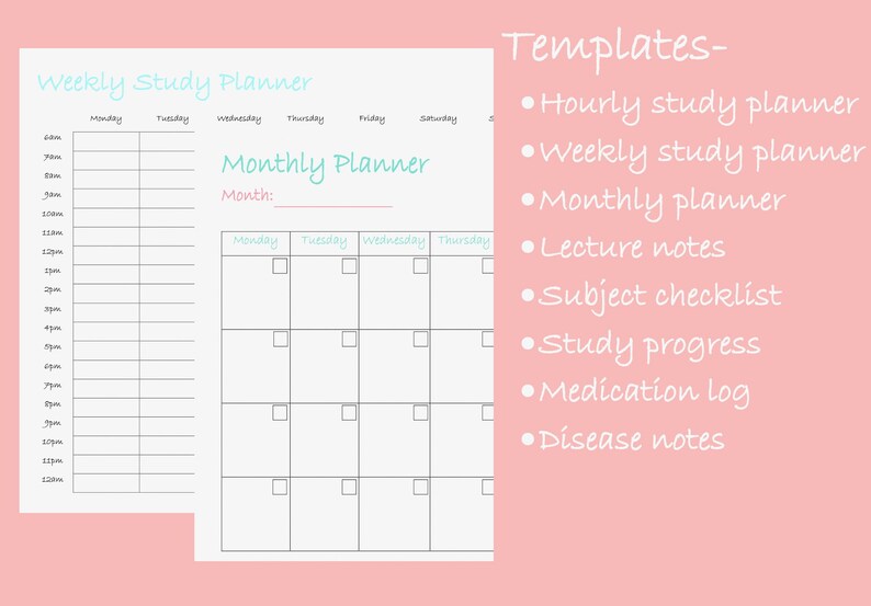 Nursing Study Templates Bundle / Templates for Printing or Electronic ...