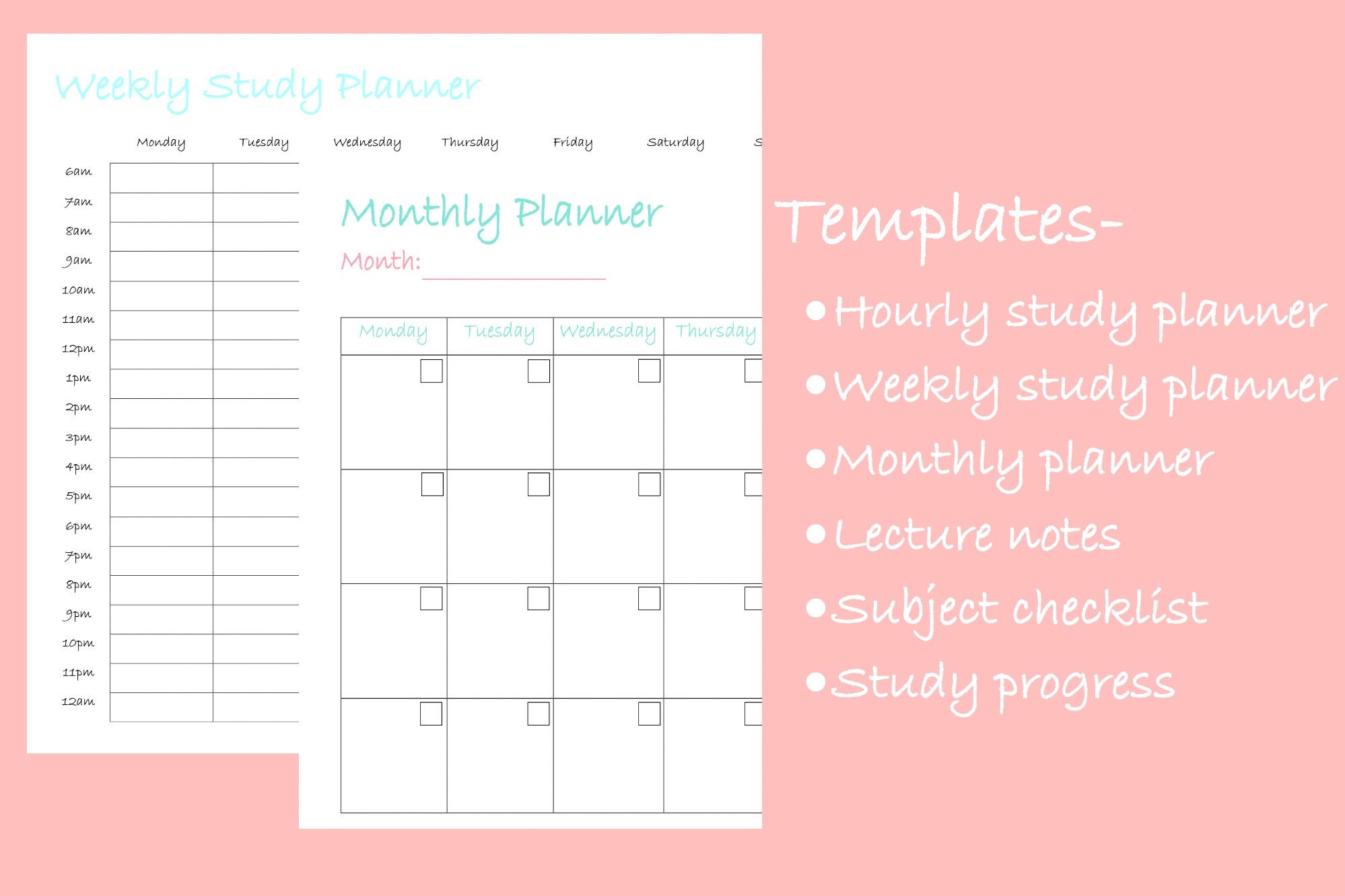 Study Templates Bundle / Templates for Printing or Electronic Editing ...