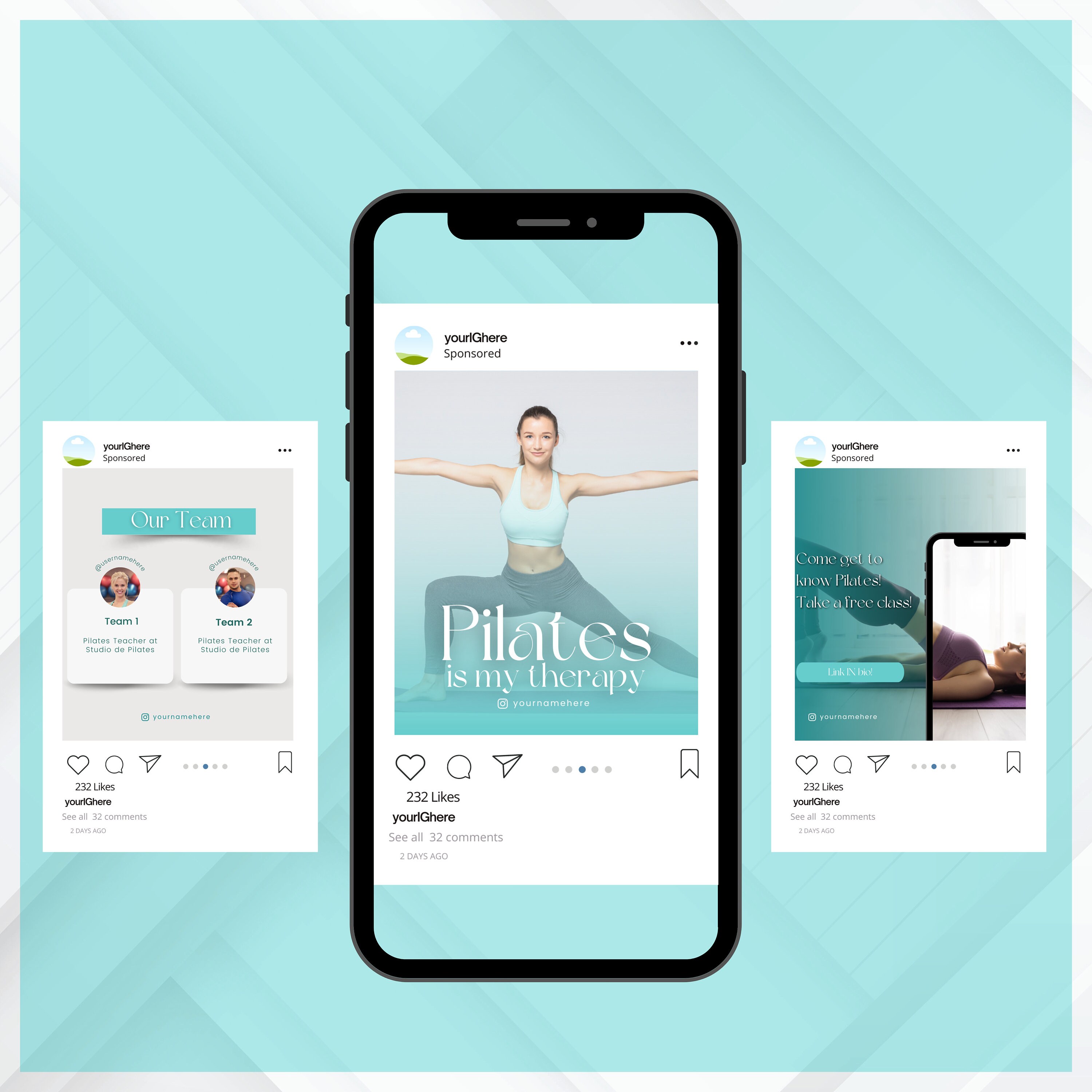 Pilates - 100 - Instagram Posts for Pilates Instructor or Pilates Class ...