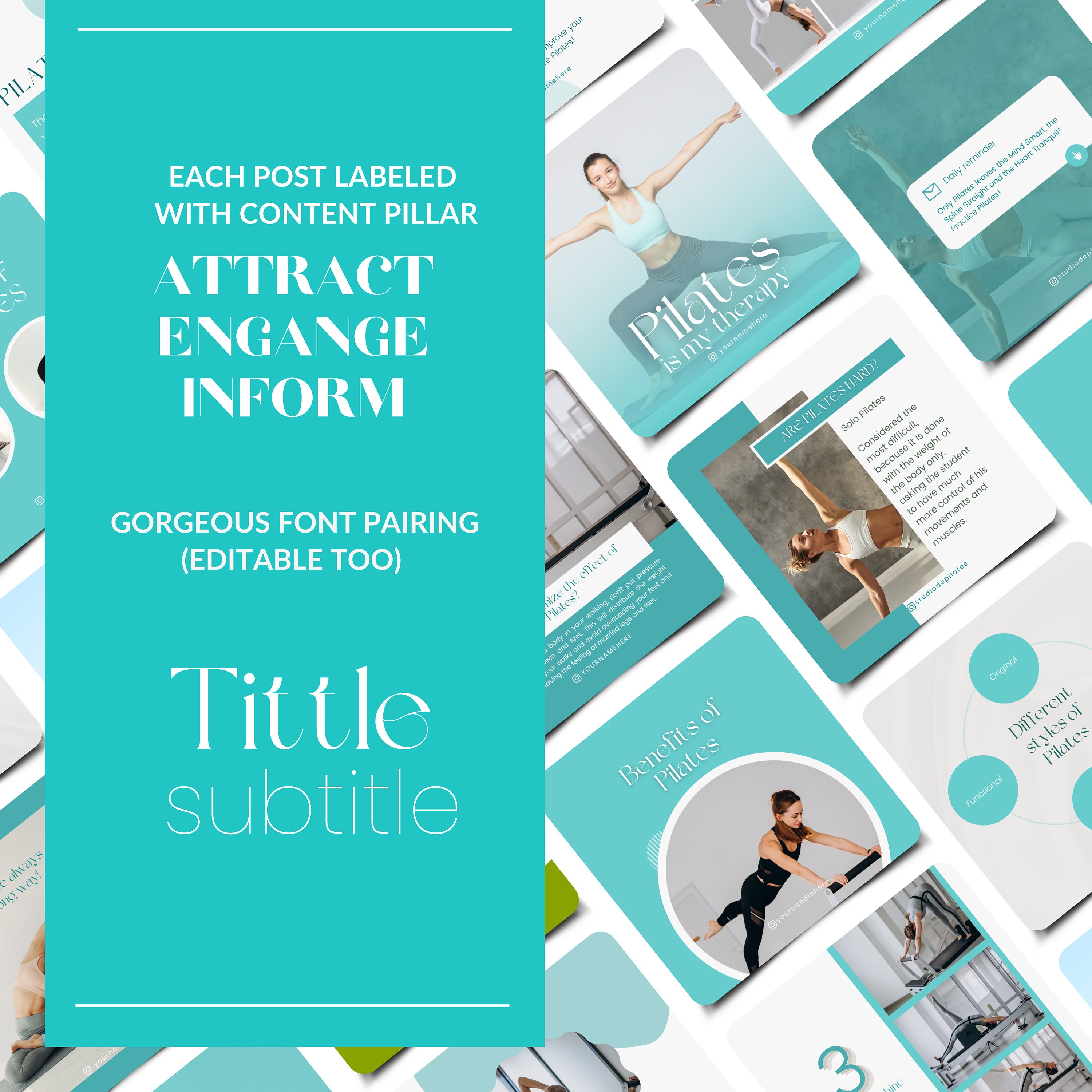 Pilates - 100 - Instagram Posts for Pilates Instructor or Pilates Class ...