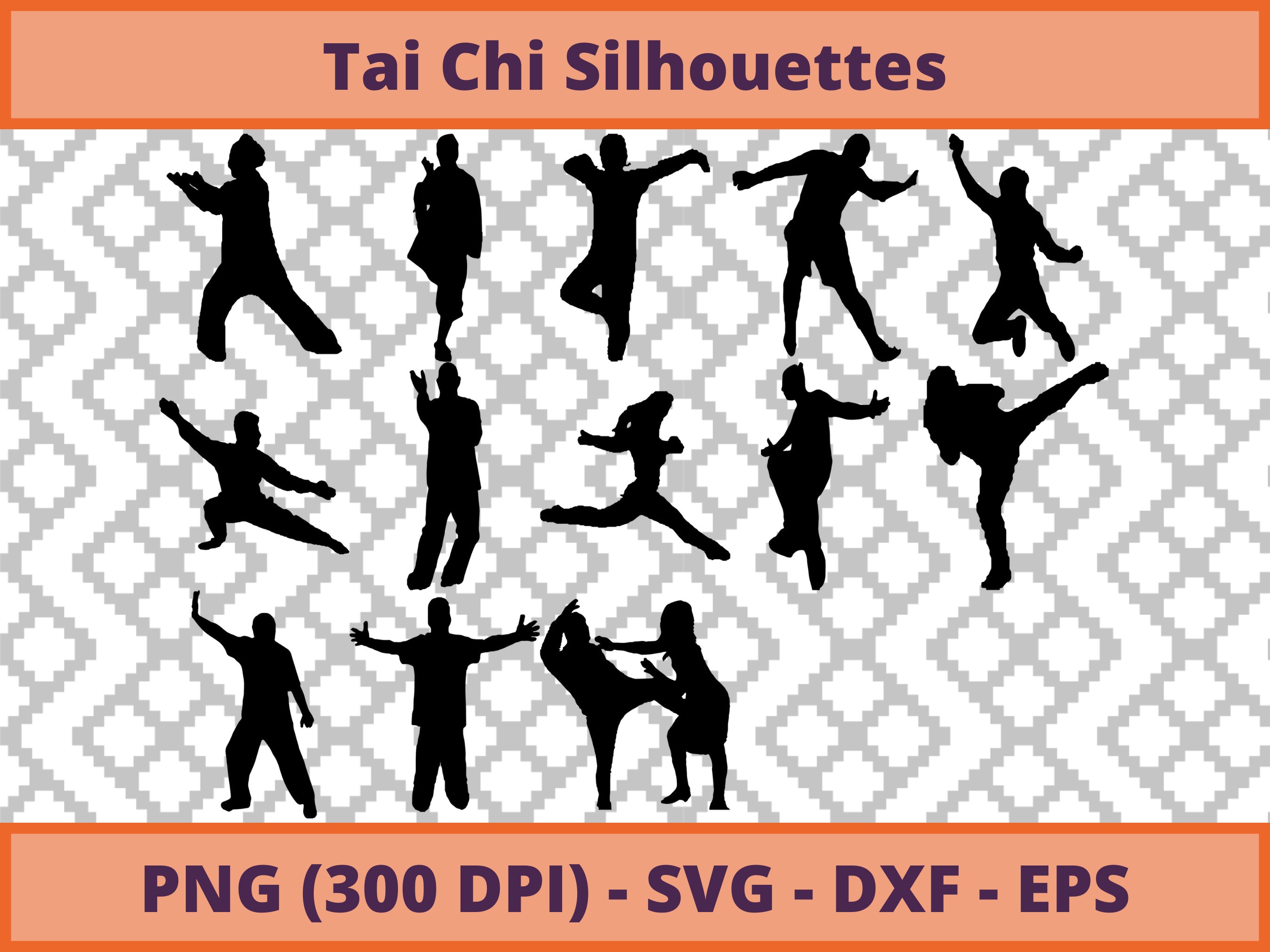 Tai Chi Svg, Tai Chi Monogram Silhouette, Tai Chi Svg Files Cricut ...