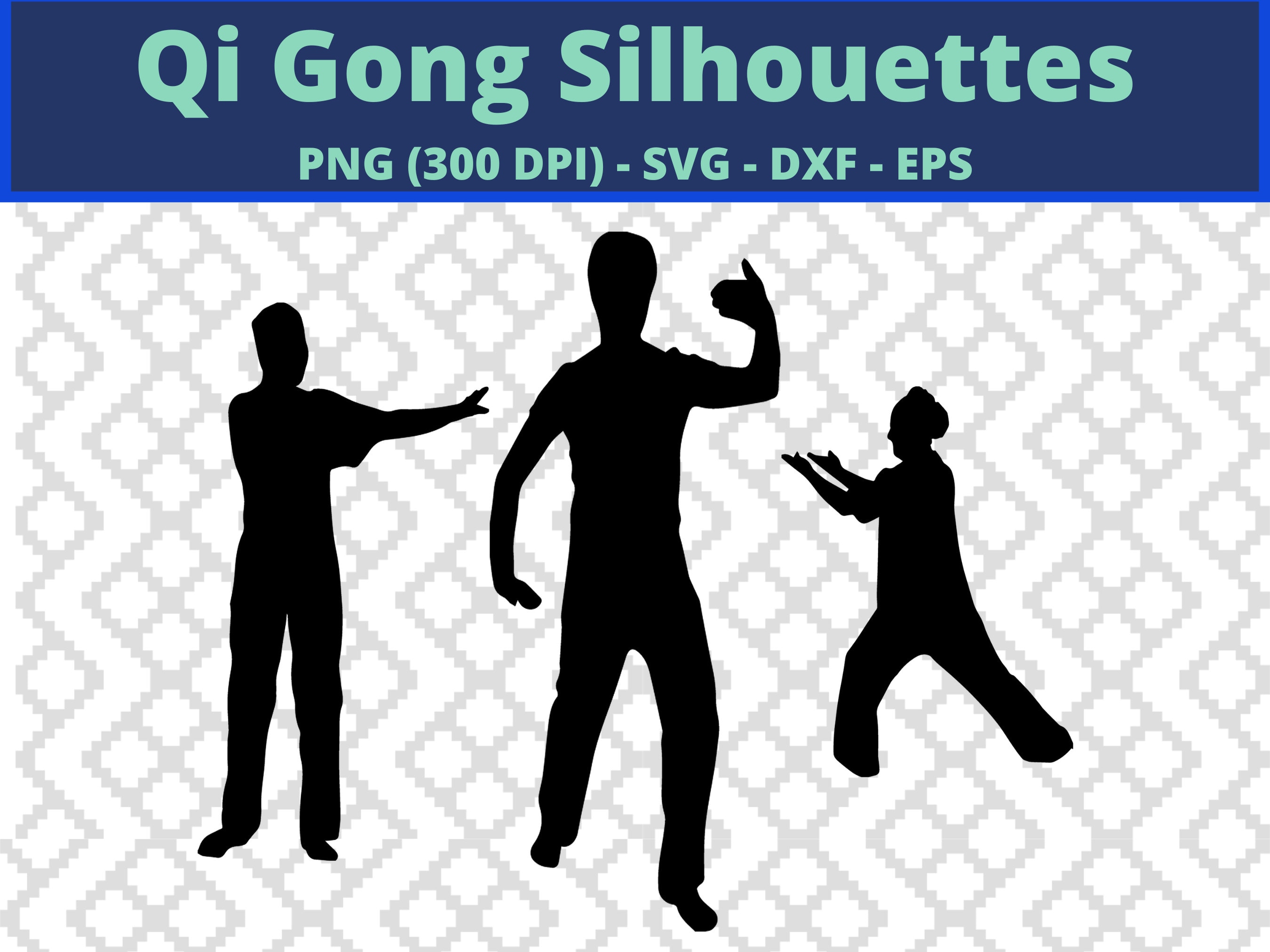 Qi Gong Svg Qi Gong Monogram Silhouette Qi Gong Svg Files - Etsy Australia