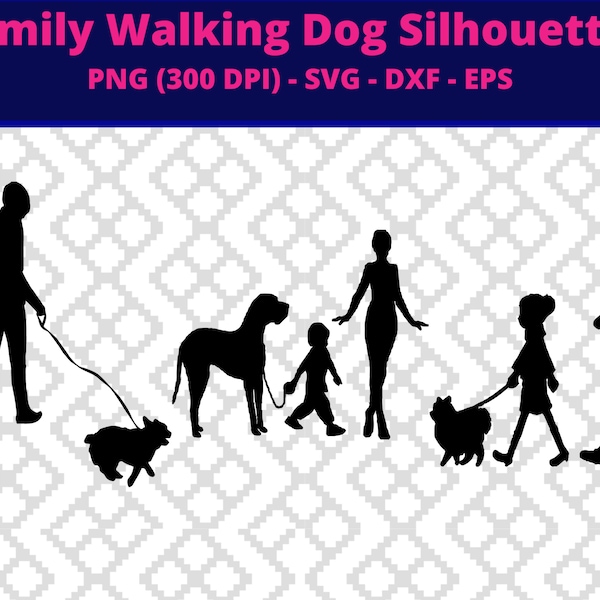 Dog Walking Silhouette Svg - Etsy UK