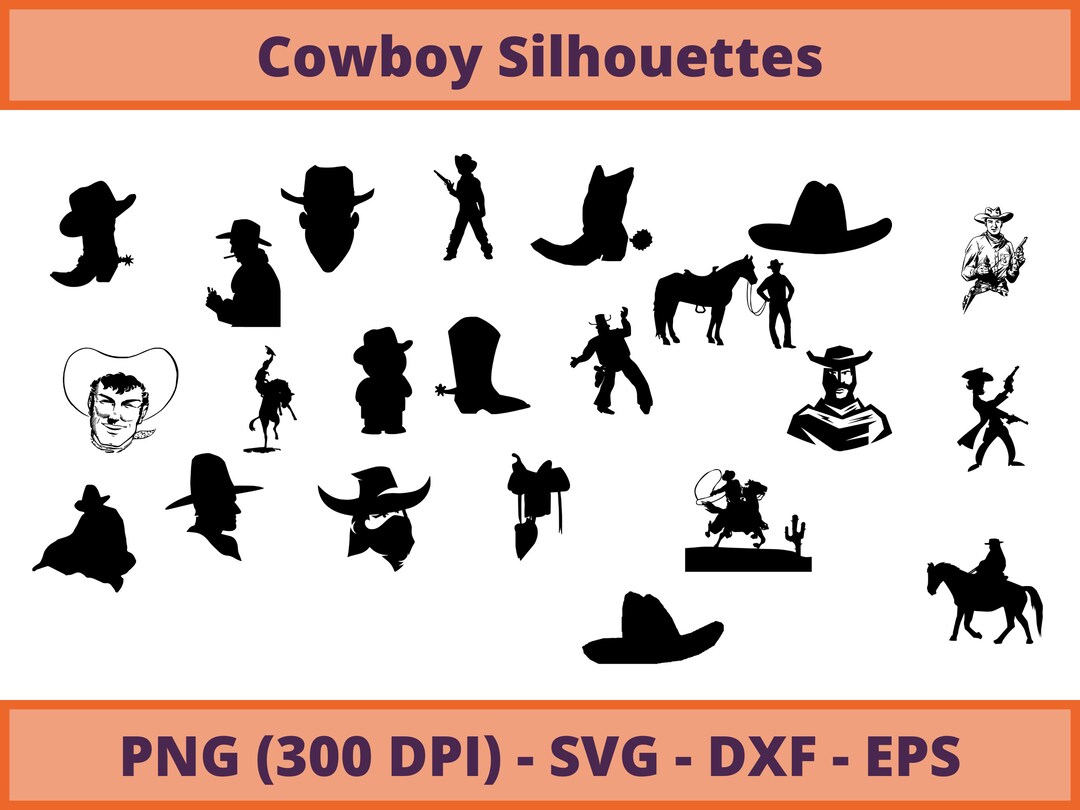 Cowboy Svg Cowboy Monogram Silhouette Cowboy Svg Files - Etsy