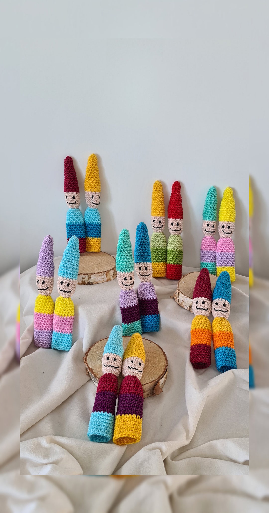 Crocheted Finger Puppets, Himpelchen and Pimpelchen, Set of 2 Finger ...