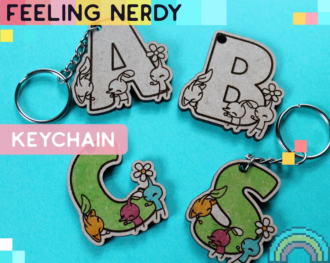 Personalized Pikmin Letter Keychain - Etsy