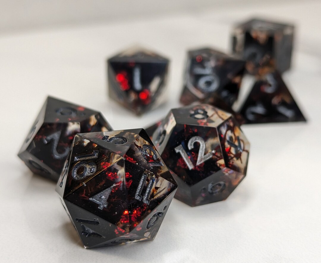Gehenna: Dice Set, Dnd Dice, Polyhedral Dice, Sharp Edge Dice, Ttrpg ...