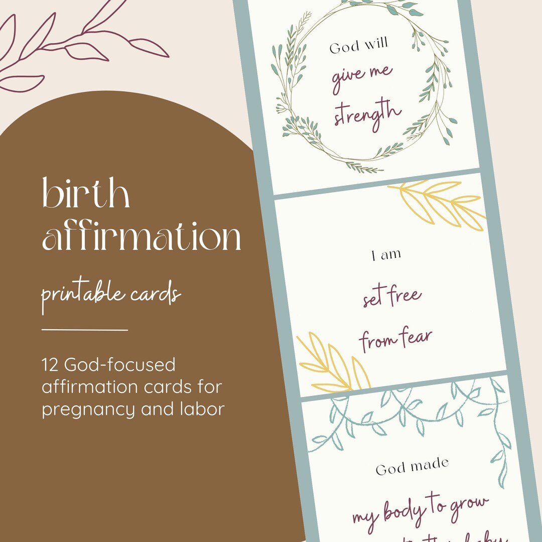 Birth Affirmation Cards | Christian Labor and Delivery Affirmations ...