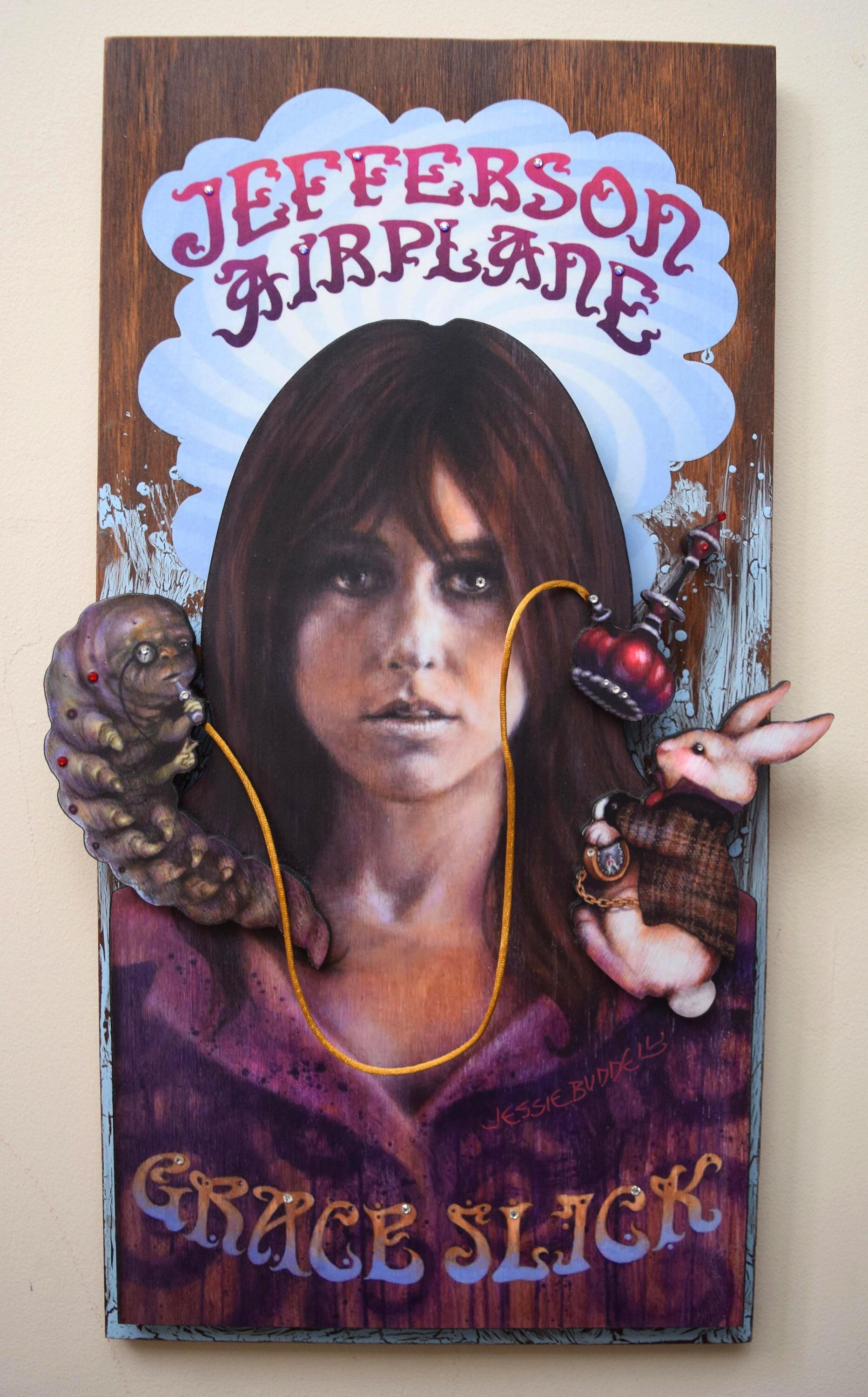 Grace Slick 3D Portrait on Wood / 1960's Rock and Roll Art / Jefferson ...