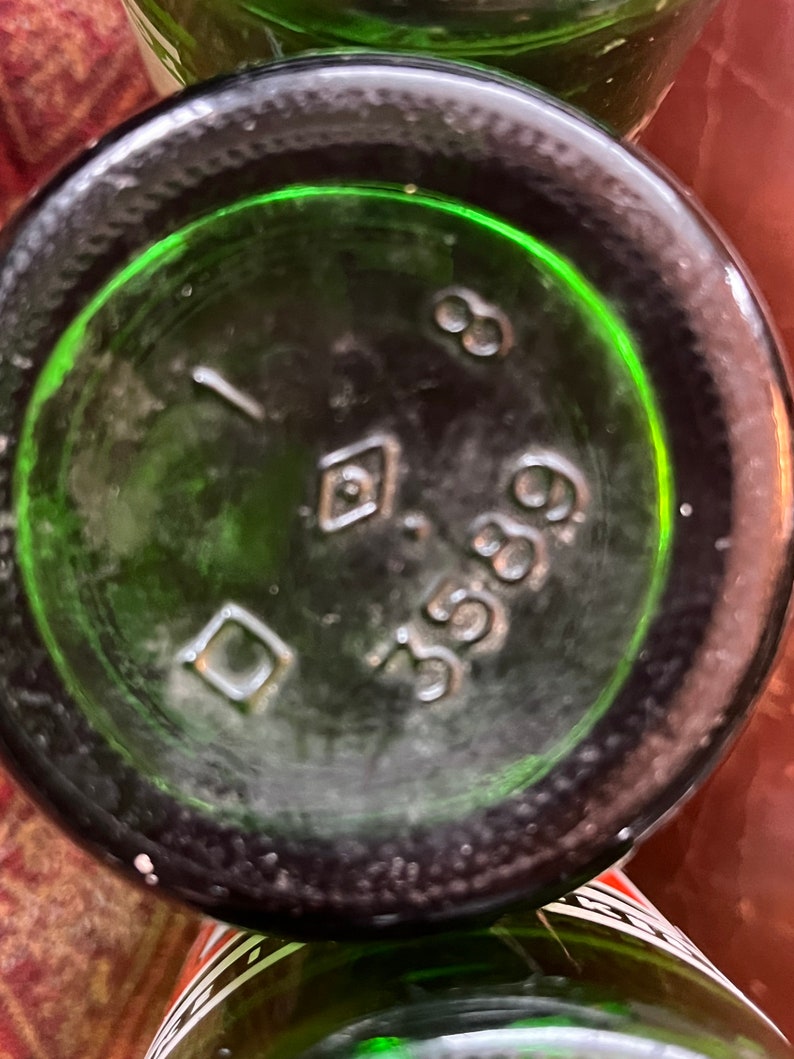 7 UP Glass Bottles Circa 1960s , Vintage Pop Bottles, Green Glass ...