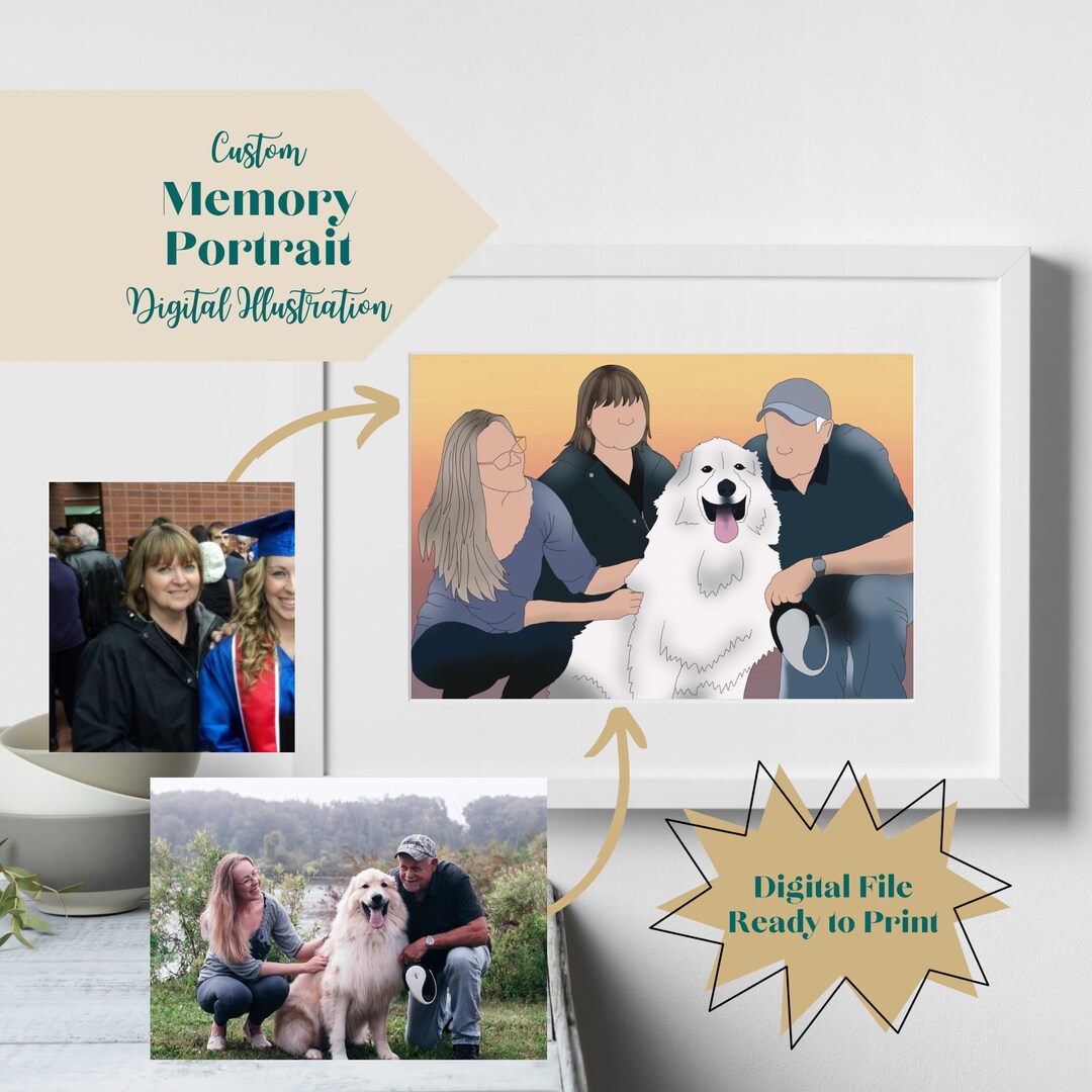 Custom Memory Portrait Digital Illustration (digital File) - Etsy