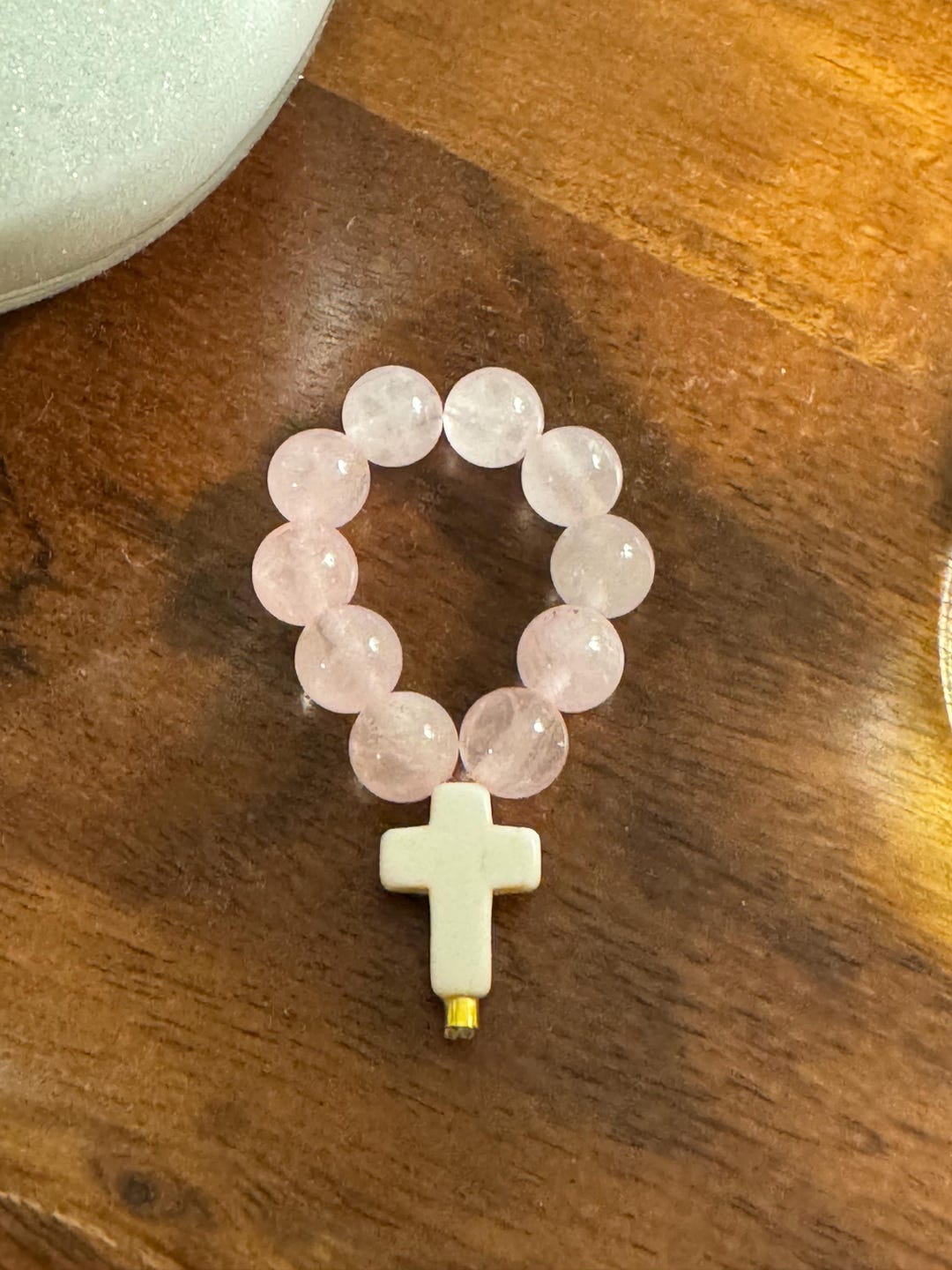 Mini Rose Quartz Finger Rosary: Pocket Catholic Gift - Etsy
