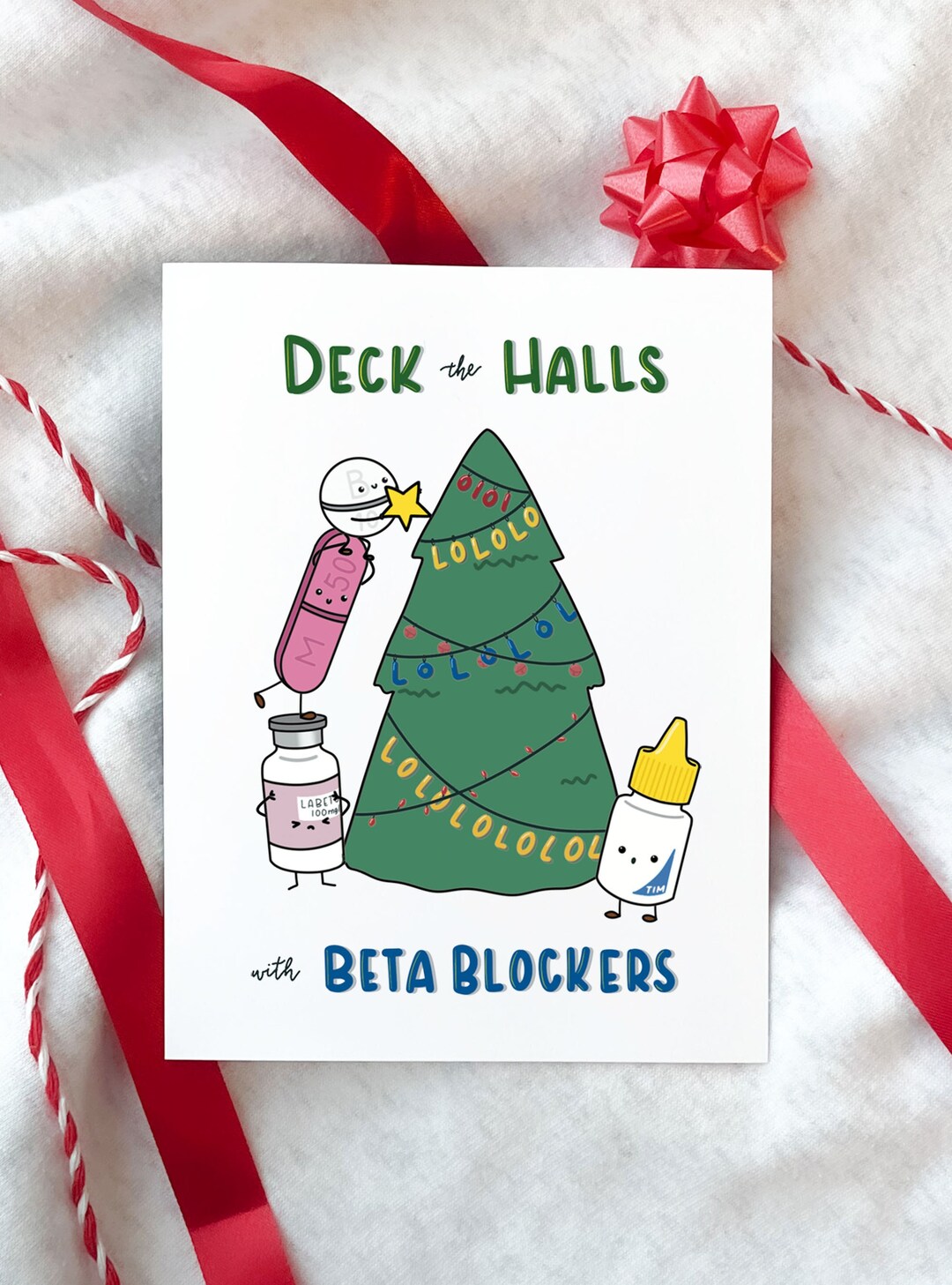 Deck the Halls With Beta Blockers | Funny Medical Xmas Card, Christmas ...