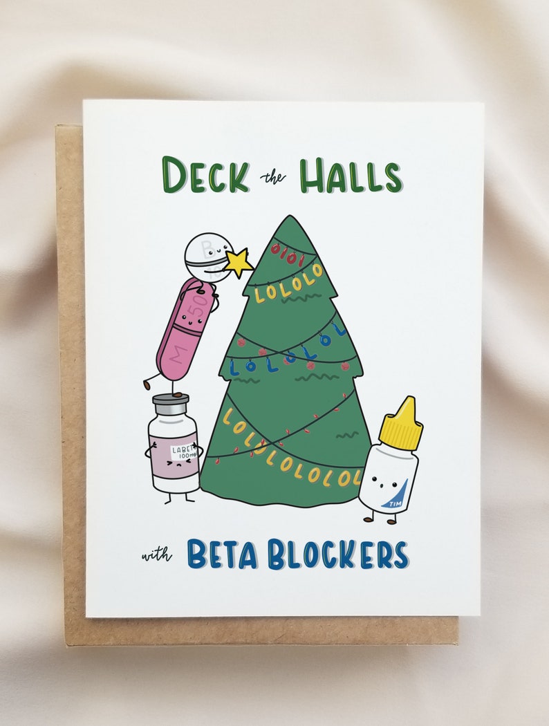 Deck the Halls With Beta Blockers | Funny Medical Xmas Card, Christmas ...