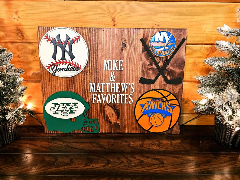 Sports Team Sign/ Personalized 4 Corners Sign/man Cave Sign/favorite ...