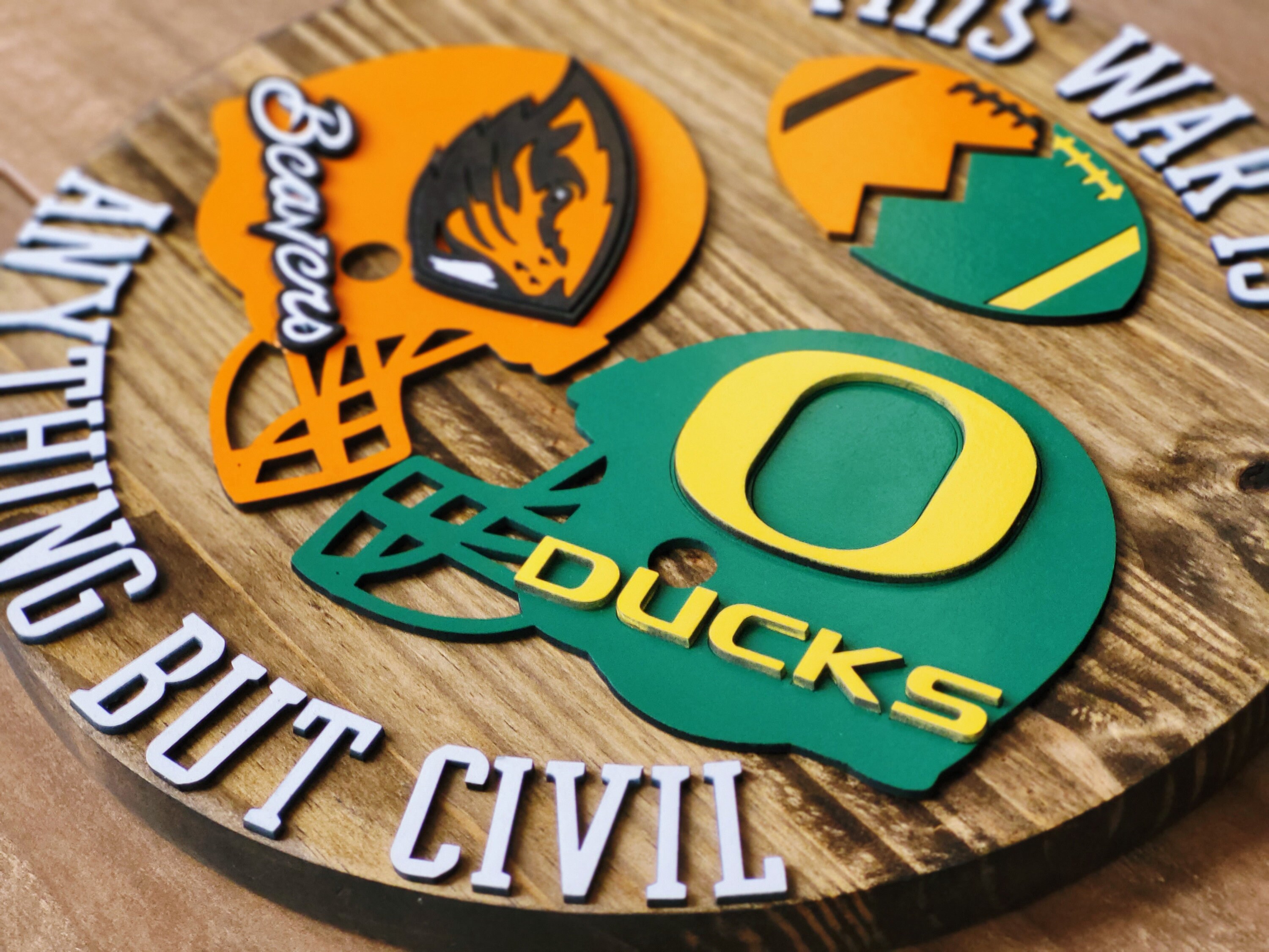 Oregon Ducks/ Oregon State Beavers/ Ducks and Beavers Football Sign ...