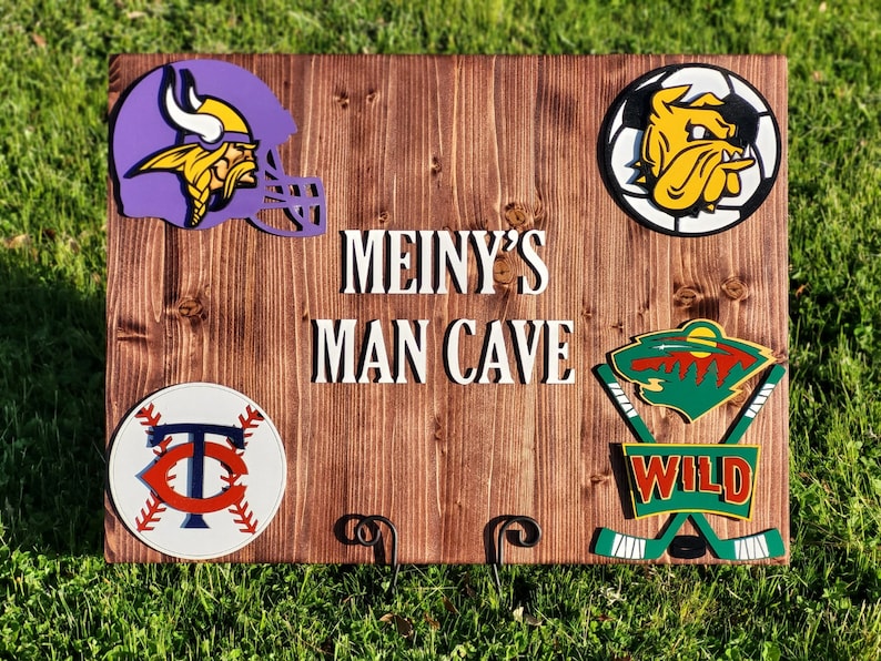Sports Team Sign/ Personalized 4 Corners Sign/man Cave Sign/favorite ...