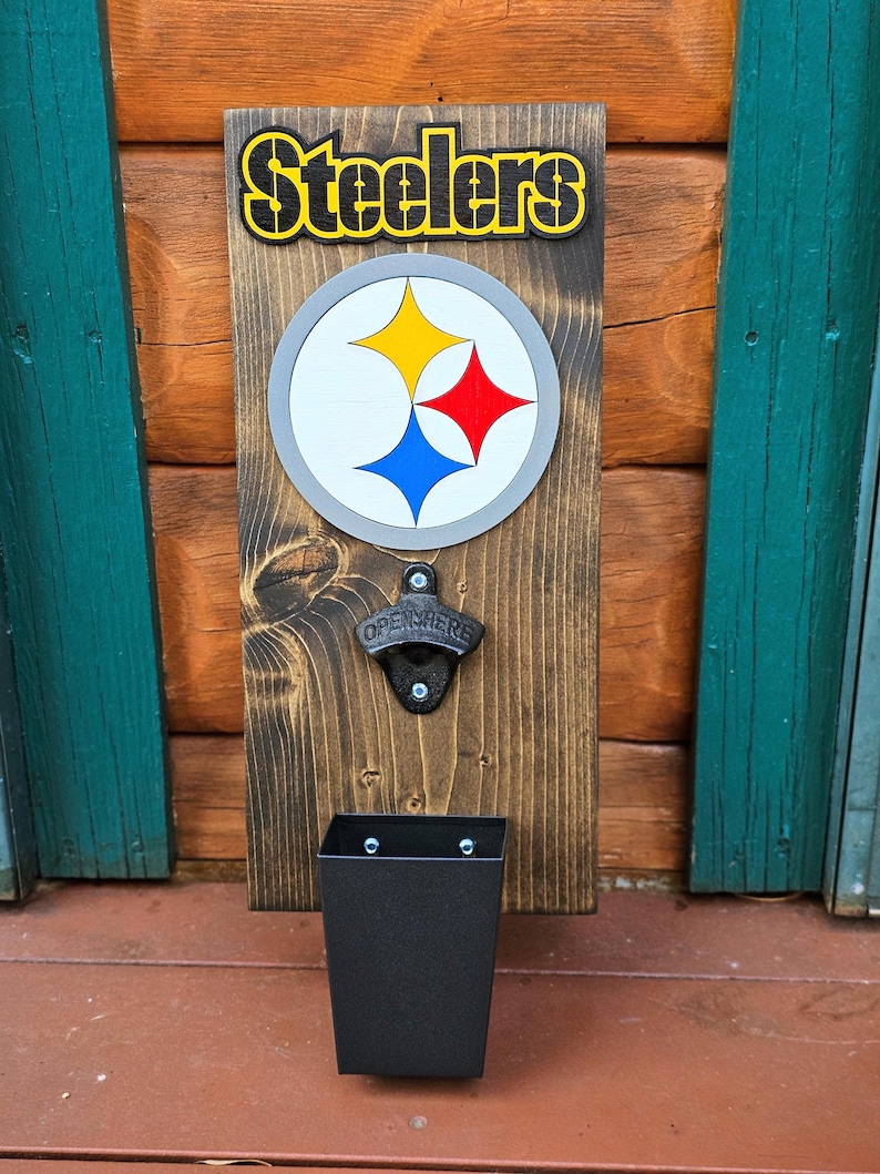 NFL Wall Mounted Bottle Opener/ 3D Laser Cut Wood Bottle Opener ...