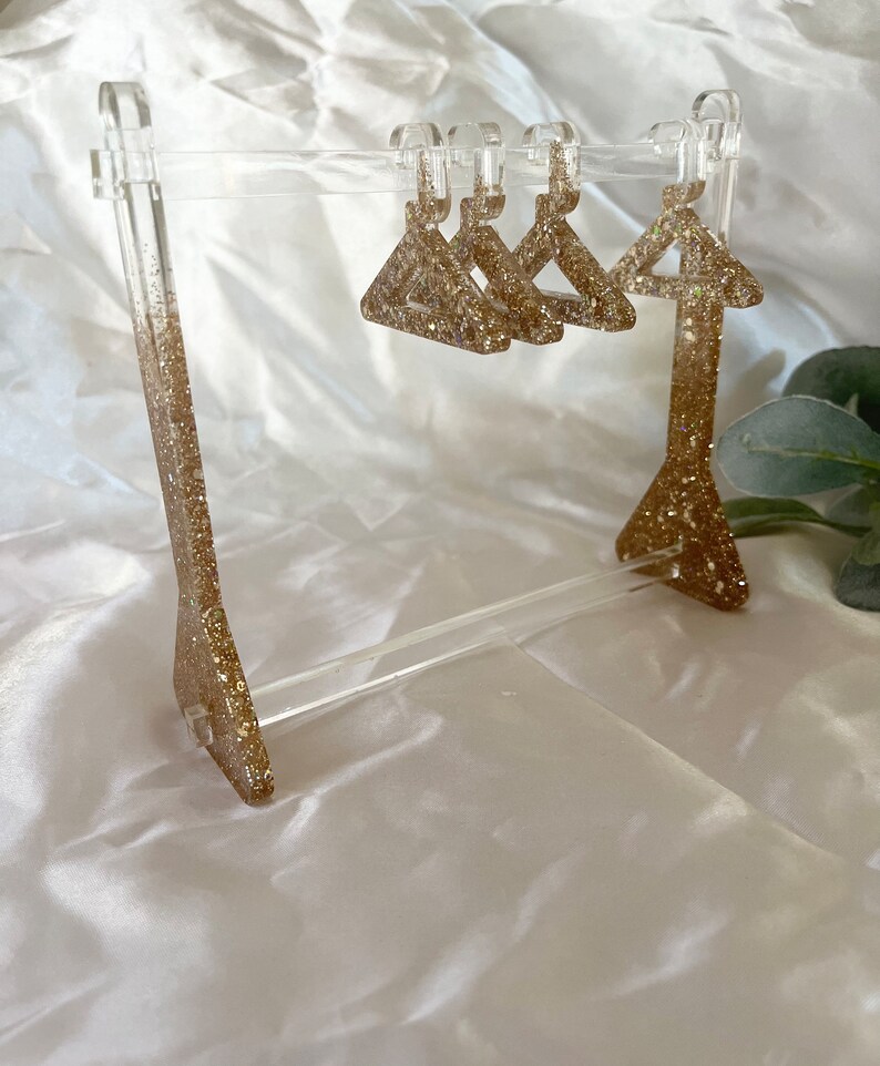Gold Glitter Earring Stand Mini Earrings Rack Earring Hanger - Etsy