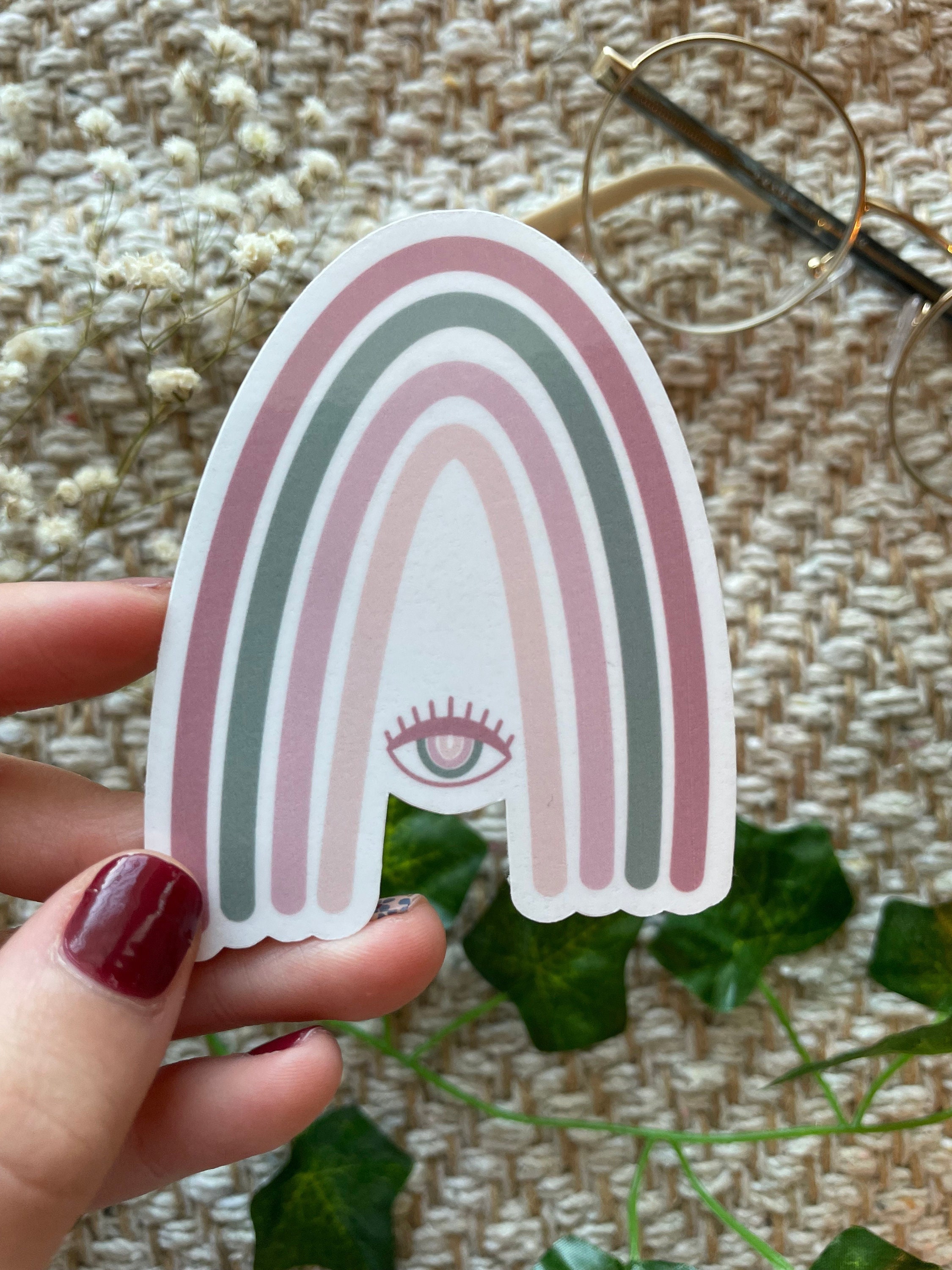 Boho Rainbow Evil Eye Sticker