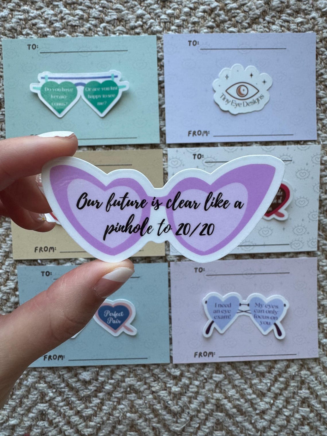 Glasses Valentine's Day Card Pick up Lines Optometry Sticker Optician ...