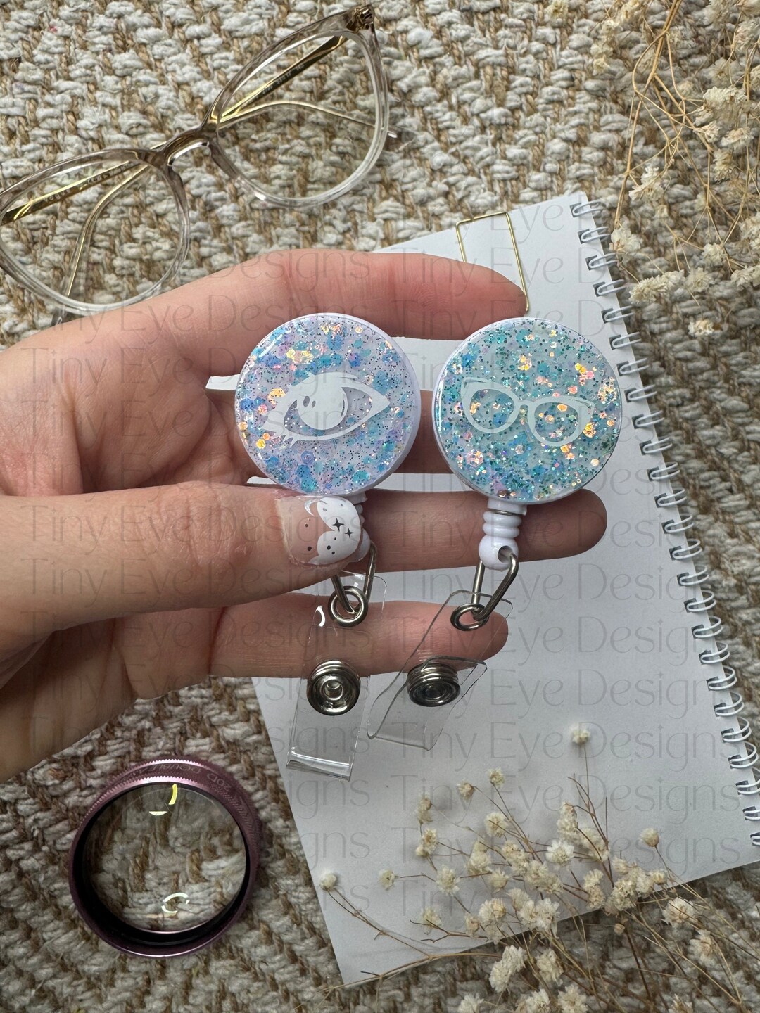 Glitter Badge Reel ID Holder Cover Optometry Hospital Resident ...