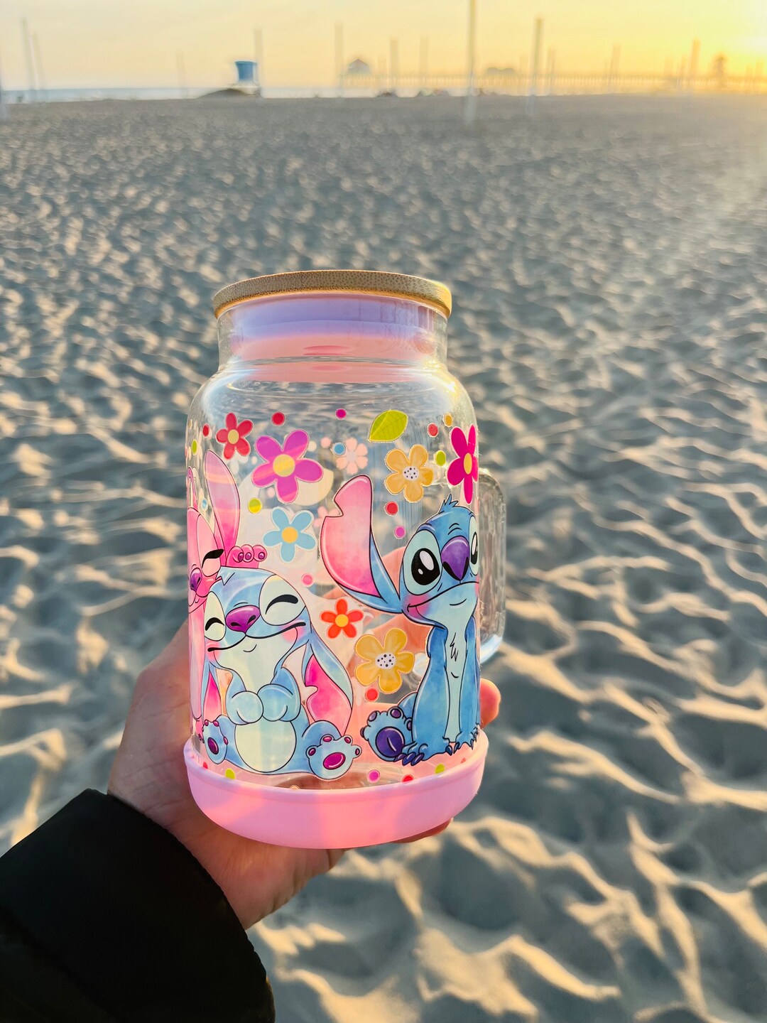 Stitch and Angel Inspired 24oz Boba Glass Movie Cartoon Character - Etsy