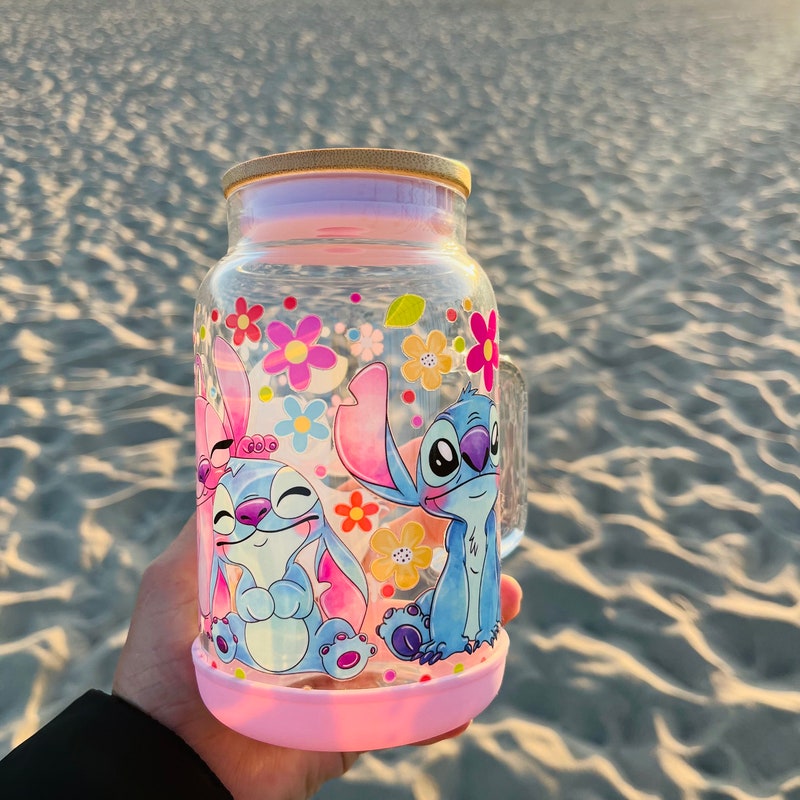 Stitch Drinking Boba - Etsy