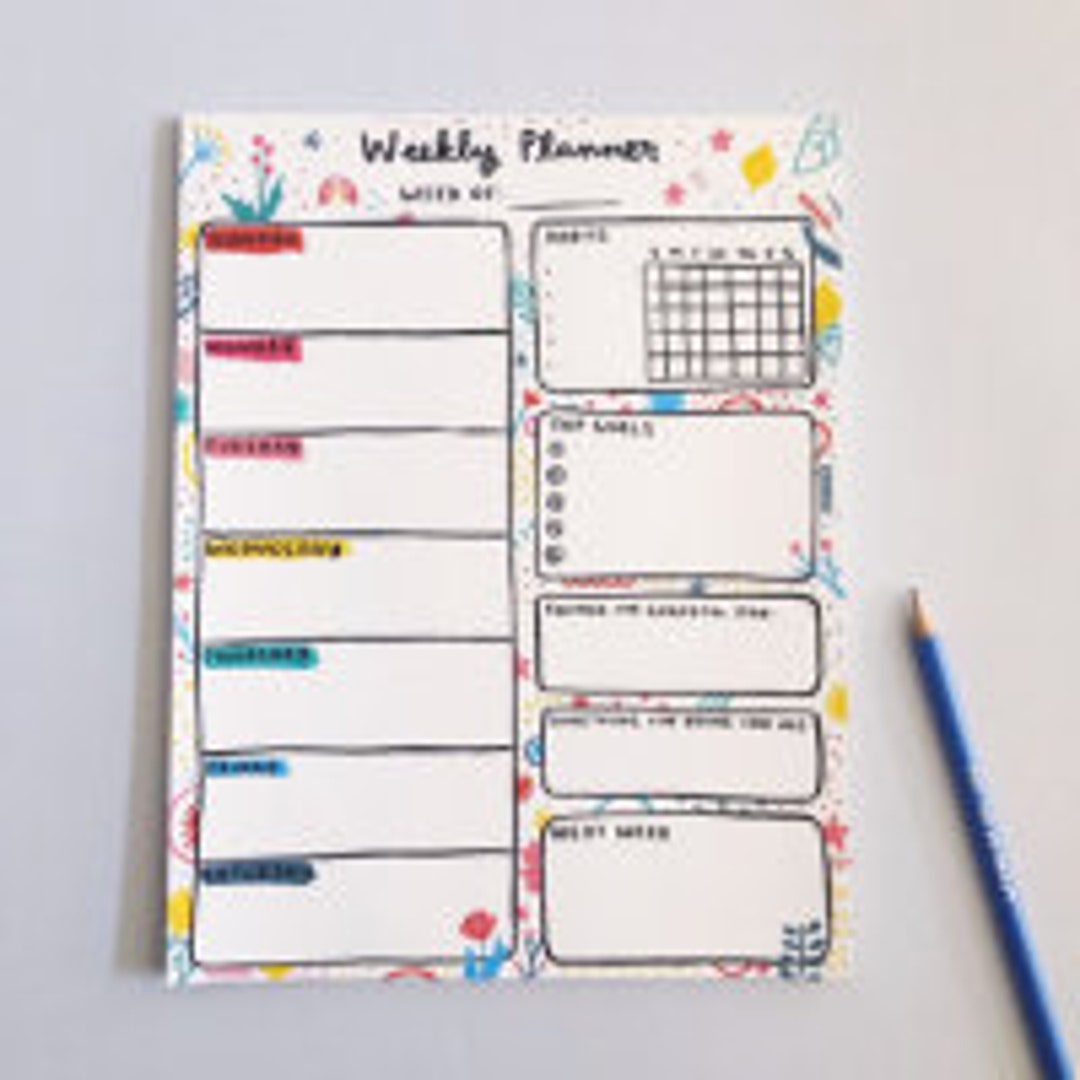 Happy Weekly Planner Notepad - Etsy