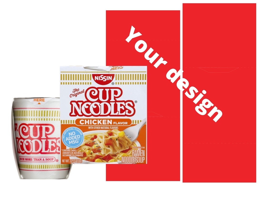 Noodles Cup Box Template, Blank Noodles Cup Box, SVG, PDF, Custom ...