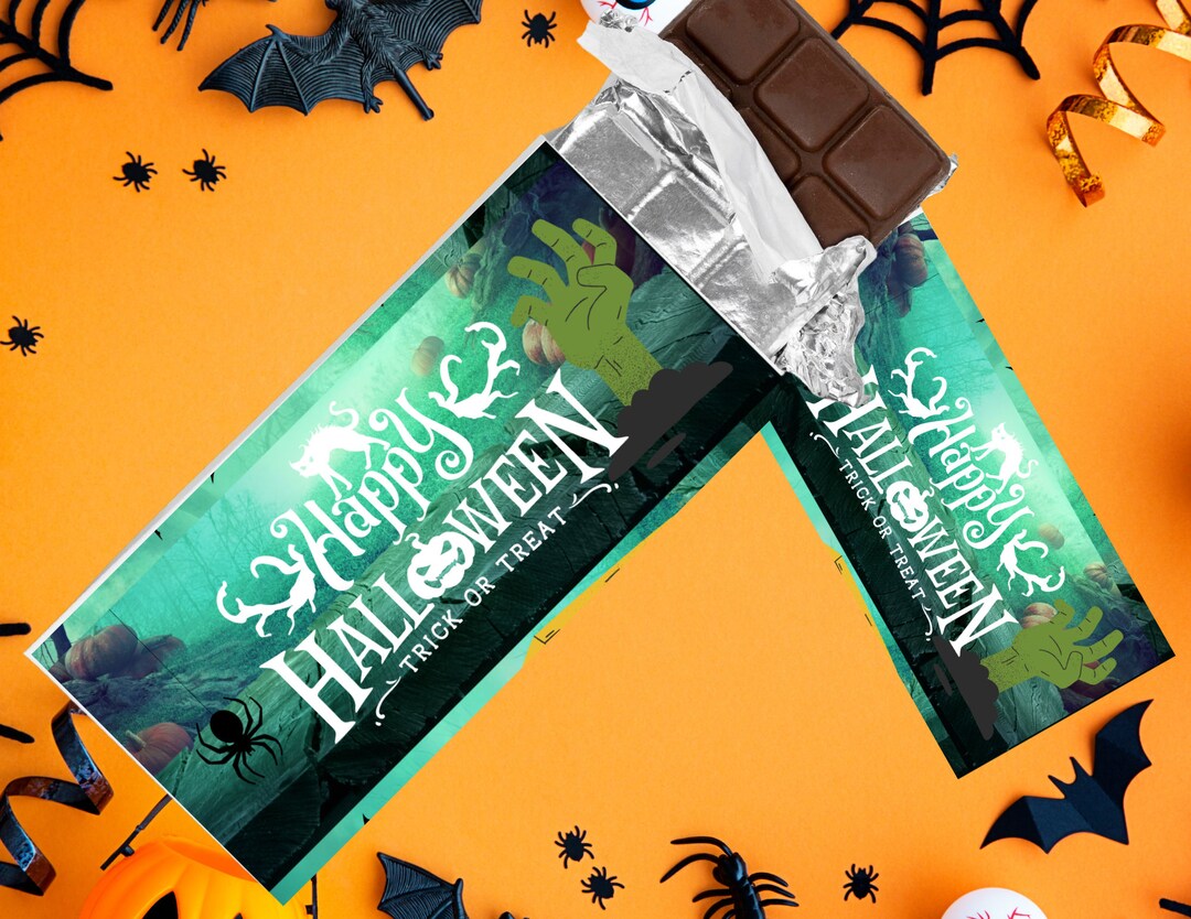 Halloween Chocolate Bar Wrapper, Chocolate Bar Label, Halloween ...
