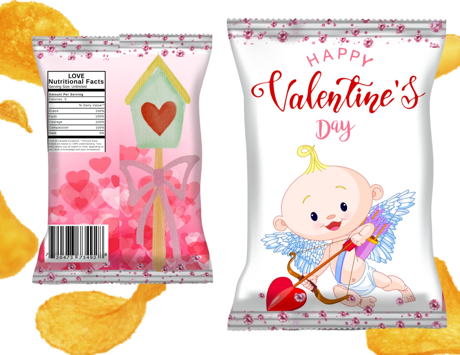 Valentines Day Chip Bag Template Chipbags Chip Bag - Etsy