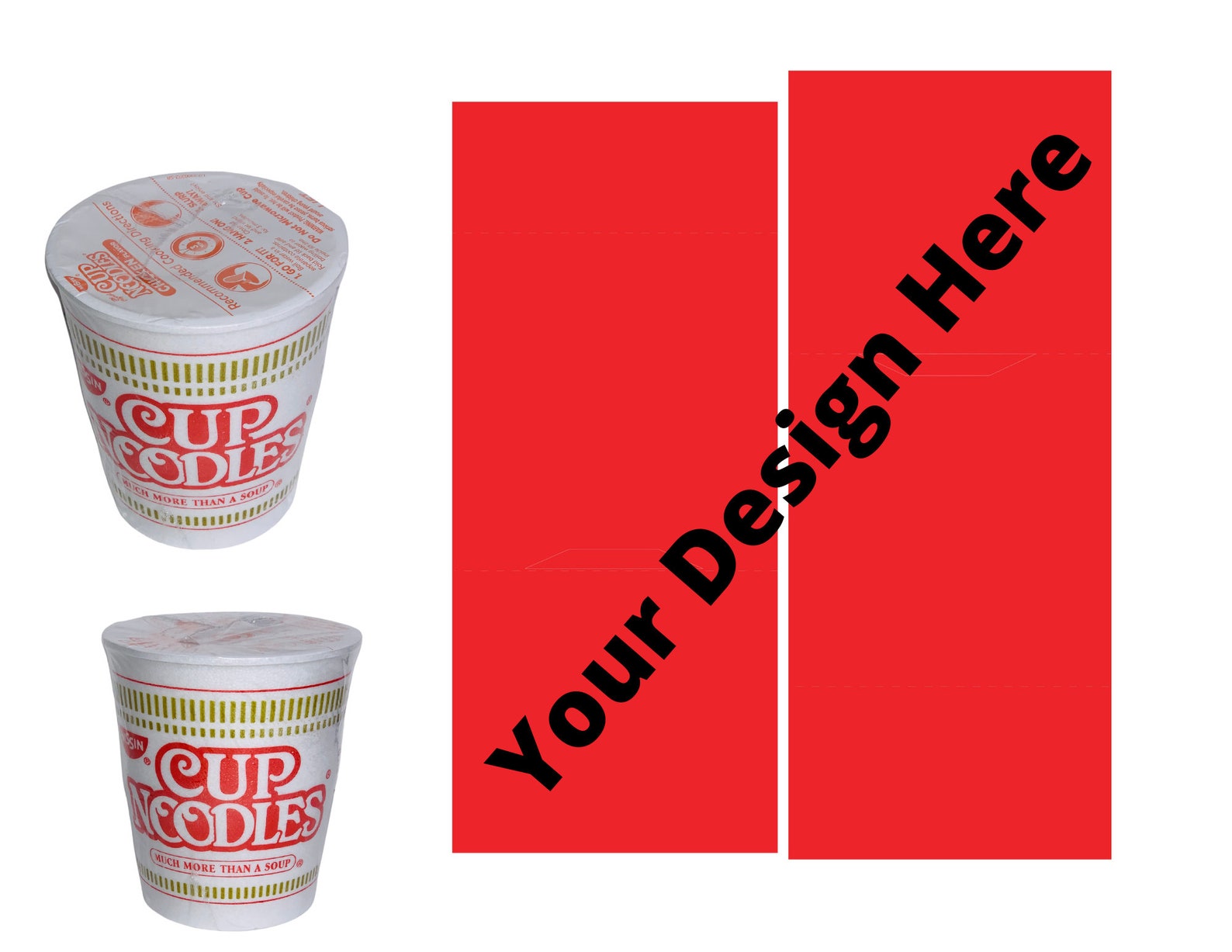 Noodles Cup Box Template, Blank Noodles Cup Box, SVG, PDF, Custom ...