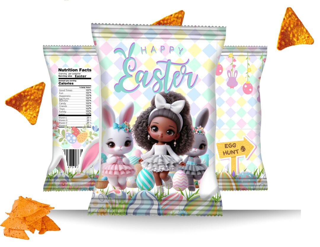Easter Chip Bag Label, Chip Bag Template, Template, Chipbag, Easter ...