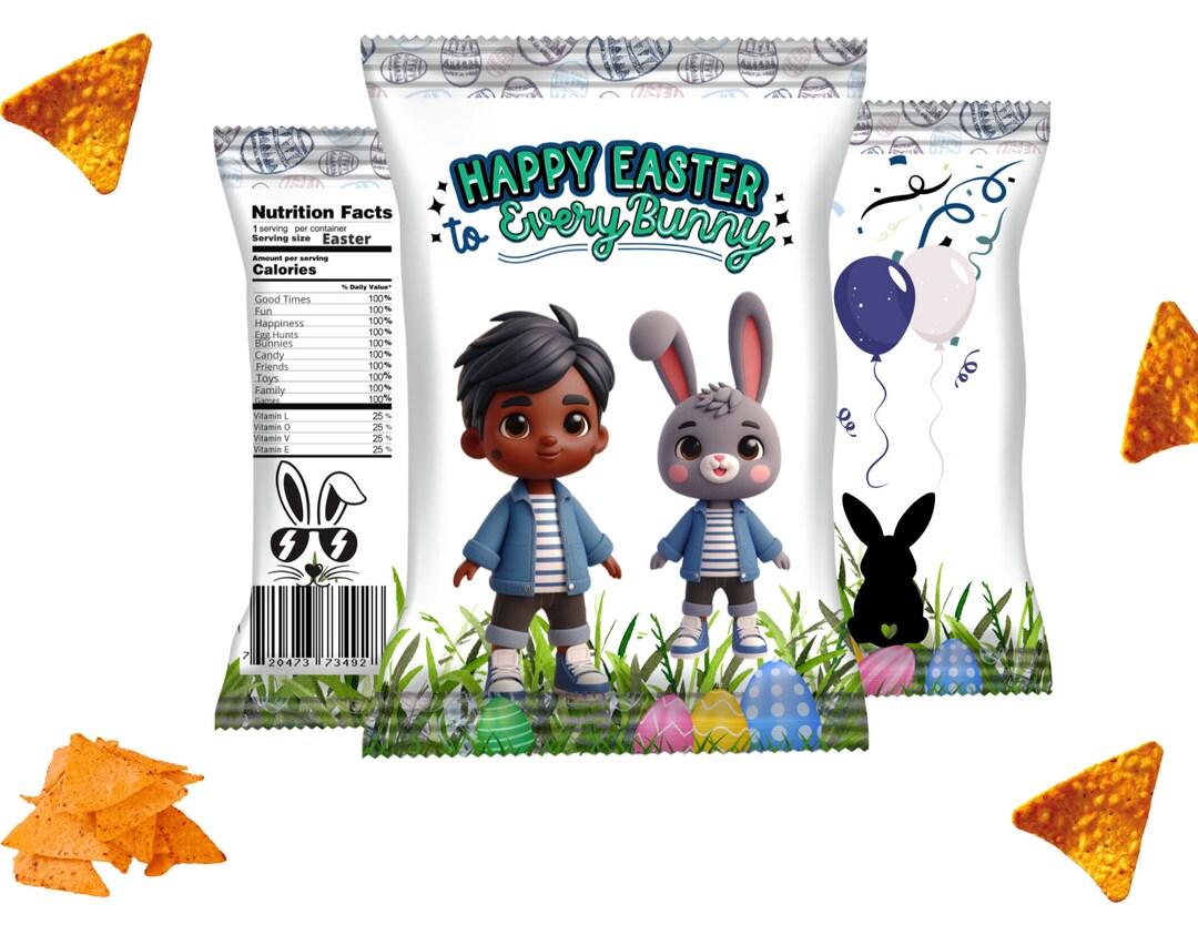 Easter Chip Bag Label, Chip Bag Template, Template, Chipbag, Easter ...